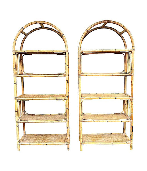 Large Italian 1970s Bamboo and Rattan Shelves - Mid Century Furniture ...
